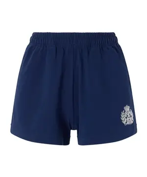 SPORTY  RICH Sporty & Rich Logo Cotton-jersey Shorts - No