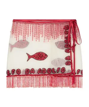 Staud Tassel Beaded Mesh Sarong
