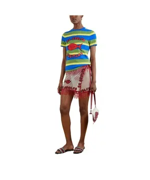 Staud Tassel Beaded Mesh Sarong