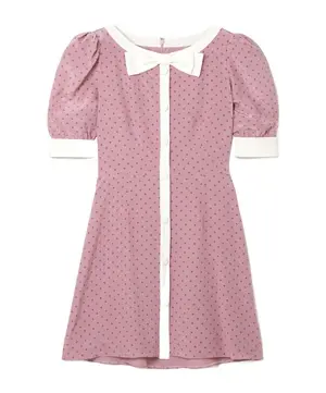 Alessandra Rich Polka Dot Mini Dress With Bow Decoration