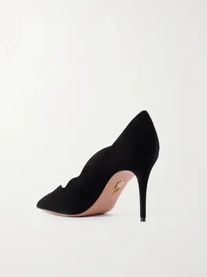 AQUAZZURA Scalloped Suede Pumps