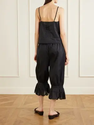 Staud Corinna Lace-trimmed Cotton Top