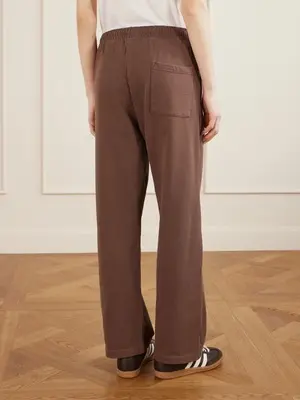 SPORTY  RICH Sporty & Rich Embroidered Cotton Knit Sweatpants