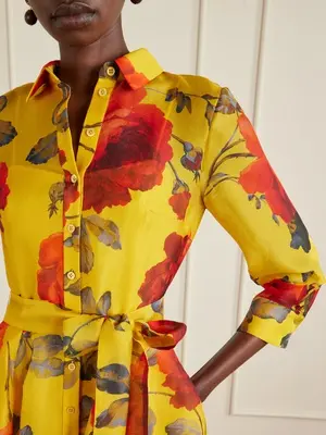 Carolina Herrera Floral Print Dress With Tie