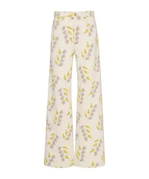 Ulla Johnson Floral Mid-rise Wide-leg Jeans