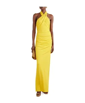 Carolina Herrera Satin Halterneck Gown