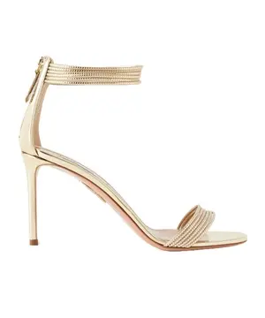 AQUAZZURA Metallic Strappy High Heel Sandals - No