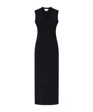 Stella McCartney Ribbed Trim Jersey Midi Dress