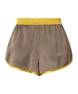 Staud Aero Satin Shorts - Brown