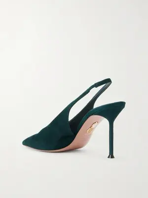 AQUAZZURA Suede Slingback Pumps