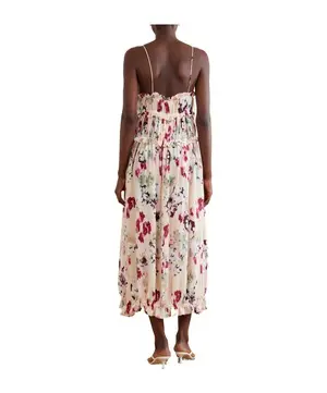 Ulla Johnson Floral-print Ruched Silk Maxi Dress