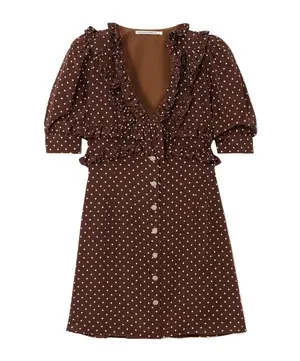 Alessandra Rich Ruffled Polka-dot Mini Dress