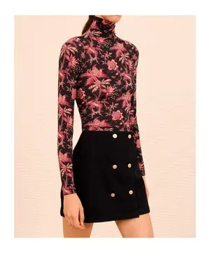 Ulla Johnson Long-sleeved Turtleneck Sweater With Tropical Print