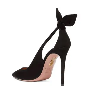 AQUAZZURA Suede Pumps With Bow Detail
