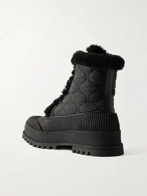 AQUAZZURA Quilted Nylon And Leather Ankle Boots