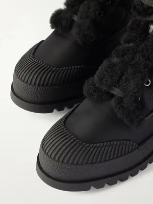 AQUAZZURA Quilted Nylon And Leather Ankle Boots