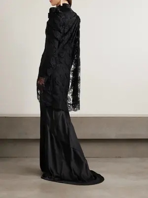 Alessandra Rich Shawl-style Lace-trimmed Dress