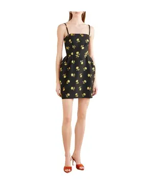 Carolina Herrera Embroidered Jacquard Mini Dress