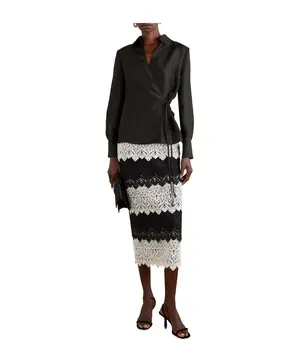 Carolina Herrera Lace Midi Skirt