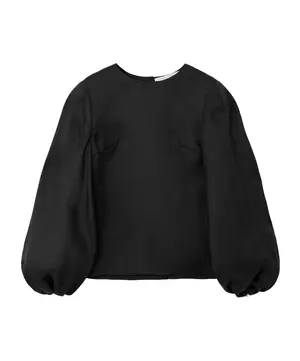 Carolina Herrera Silk Crew Neck Shirt With Flowy Sleeves