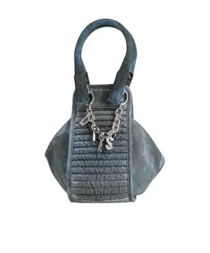 DIESEL® Denim Embellished Top Handle Bag