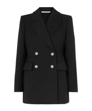 Alessandra Rich Double-breasted Wool Blazer - Black