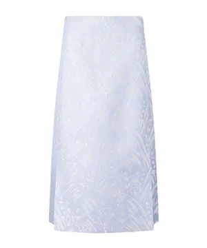 Tory Burch Floral Jacquard Metallic Midi Skirt