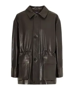 ARMA Solid Color Leather Jacket