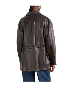 ARMA Solid Color Leather Jacket