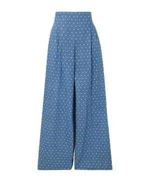 Carolina Herrera Marisol Polka-dot Pleated Wide-leg Jeans