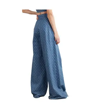 Carolina Herrera Marisol Polka-dot Pleated Wide-leg Jeans