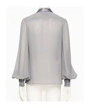 Valentino Garavani Long Sleeve Bow Collar Blouse