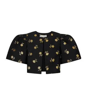 Carolina Herrera Cropped Embroidered Jacquard Evening Jacket