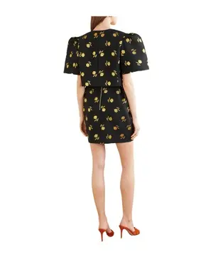 Carolina Herrera Cropped Embroidered Jacquard Evening Jacket