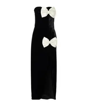 Alessandra Rich Strapless Bow-decorated Dress - Black