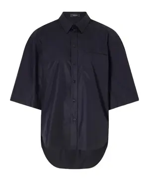 Wardrobe.NYC Short Sleeve Buttoned Shirt With Patch Pocket
