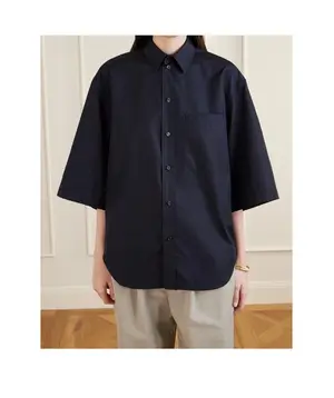 Wardrobe.NYC Short Sleeve Buttoned Shirt With Patch Pocket