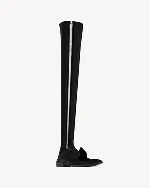 Saint Laurent Romeo Cuissardes En Cuir Verni Et Vinyle