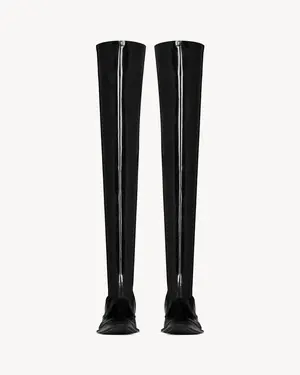 Saint Laurent Romeo Cuissardes En Cuir Verni Et Vinyle