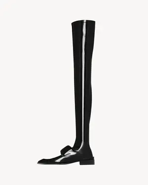 Saint Laurent Romeo Cuissardes En Cuir Verni Et Vinyle