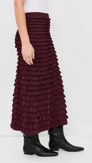 Ulla Johnson Layered Ruffle Midi Skirt