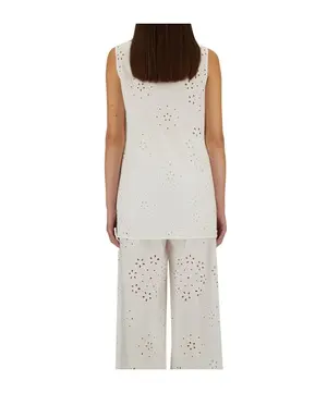 Herno Eyelet Square-neck Top