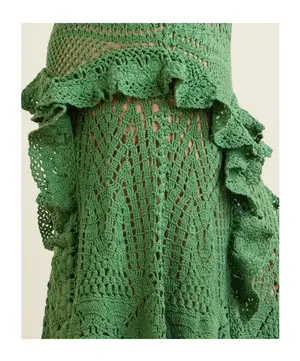 Ulla Johnson Ruffled Crocheted Cotton Midi Skirt