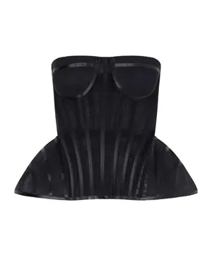 Carolina Herrera Strapless Tulle Bustier Top