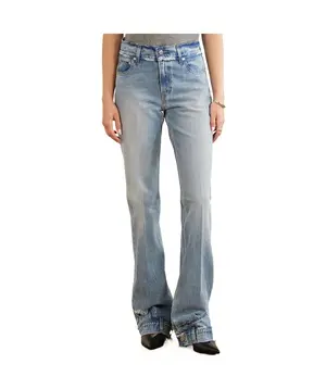 HAIKURE Flora Distressed Mid-rise Flared Jeans