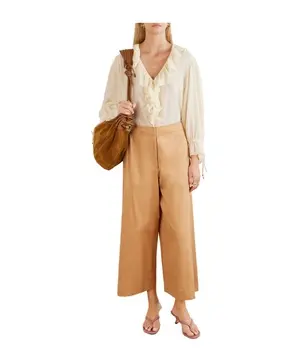 Ulla Johnson Sascha Cotton-twill Wide-leg Cropped Pants