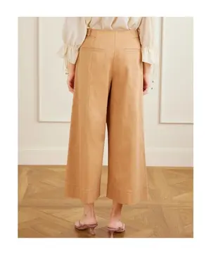 Ulla Johnson Sascha Cotton-twill Wide-leg Cropped Pants