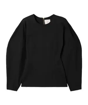 Carolina Herrera Arc Round Neck Top