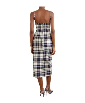 Carolina Herrera Checked Wool-blend Midi Dress