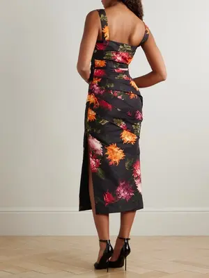 Carolina Herrera Draped Printed Dress